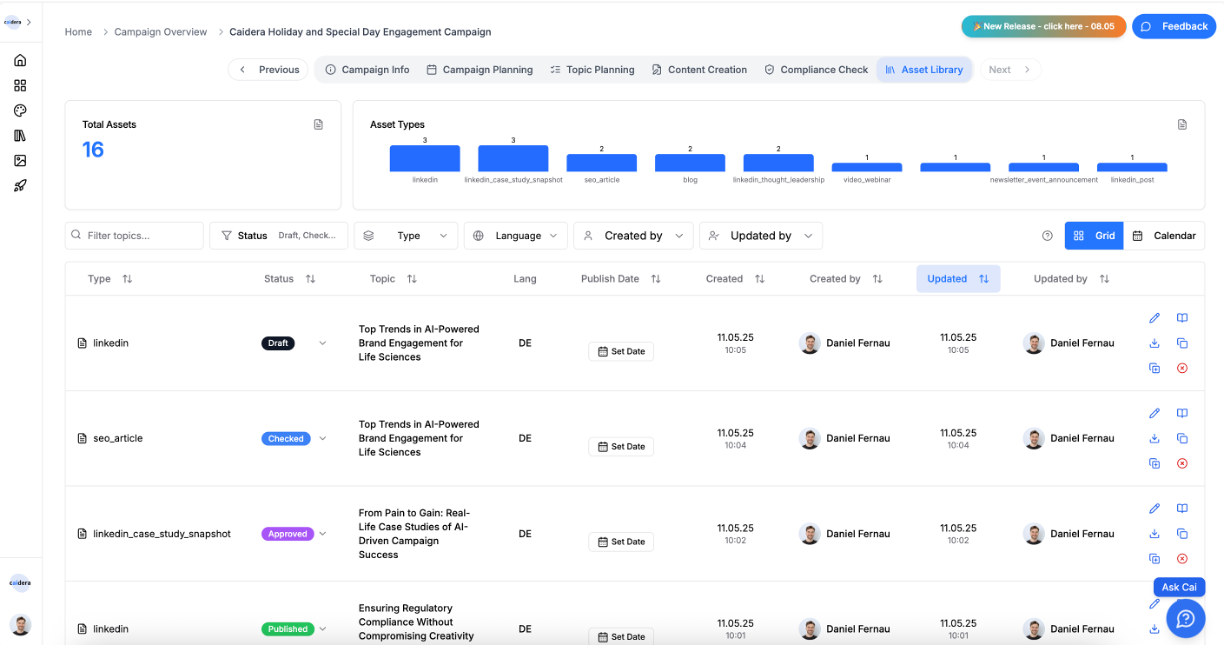 Caidera | AI Agent Platform for Healthcare Marketing & Content Generation